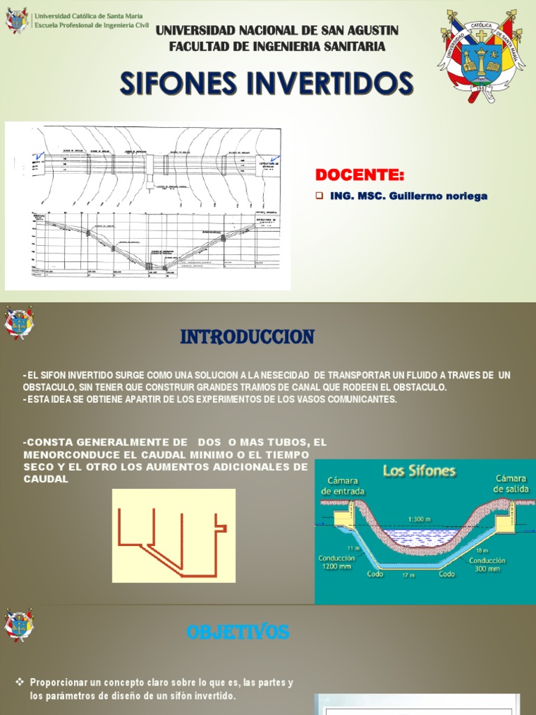 Diseño y Funcionamiento de Sifones Invertidos | PDF | Tubería ...