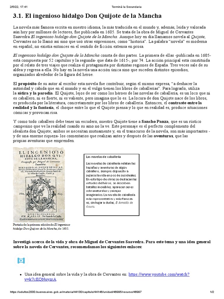 Don Quijote: Análisis y Contexto | PDF | Don Quijote | Novelas