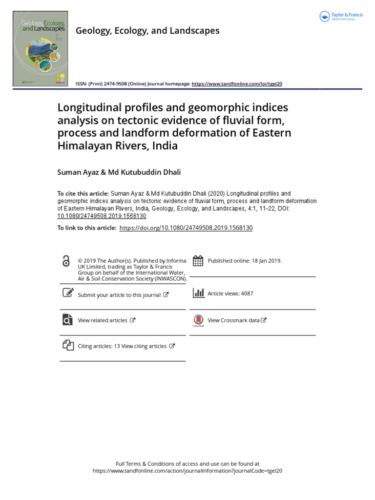 Longitudinal Profiles and Geomorphic Indices Analysis On Tectonic ... Longitudinal Profiles and Geomorphic Indices Analysis On Tectonic ...
