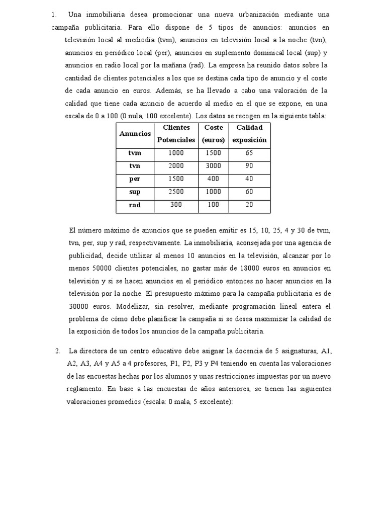 Ejercicios PP3 IO | PDF | Programación lineal | Jabón