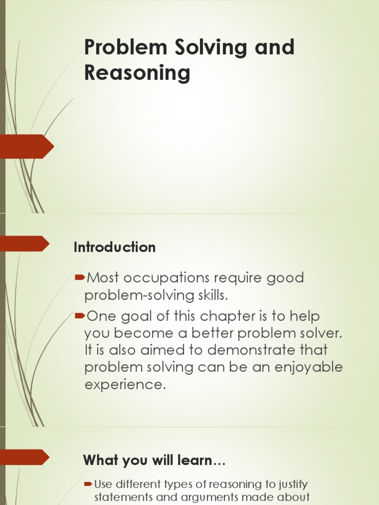 Chapter 3 Problem Solving and Reasoning | PDF | Reason | Inductive Reasoning