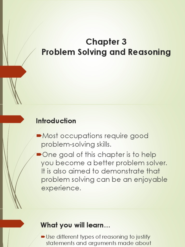 Chapter 3 Problem Solving and Reasoning For BSN | PDF | Inductive Reasoning | Reason