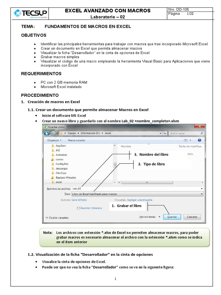 Lab02 Fundamentos De Macros En Excel Pdf Microsoft Excel Macro