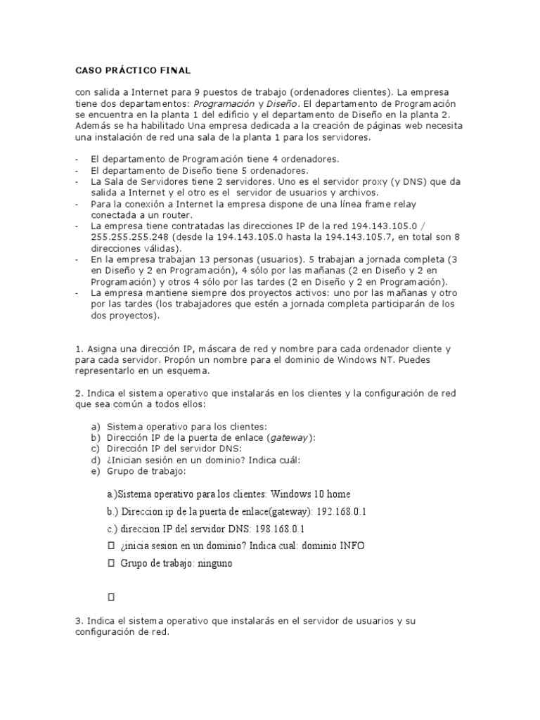 Caso Practico 1 | PDF | Archivo de computadora | Dirección IP