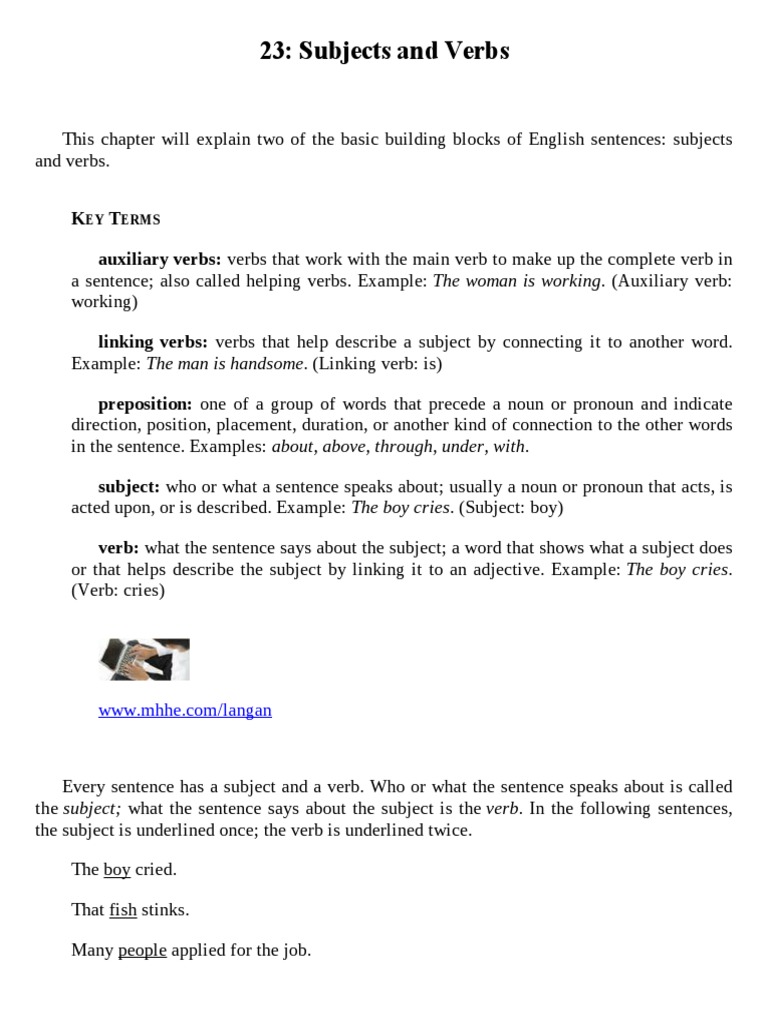 Subjects and Verbs | PDF | Subject (Grammar) | Verb