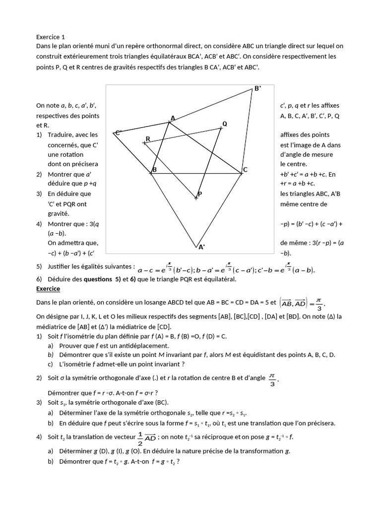 Triangles et Transformations Géométriques | PDF | Nombre complexe ...