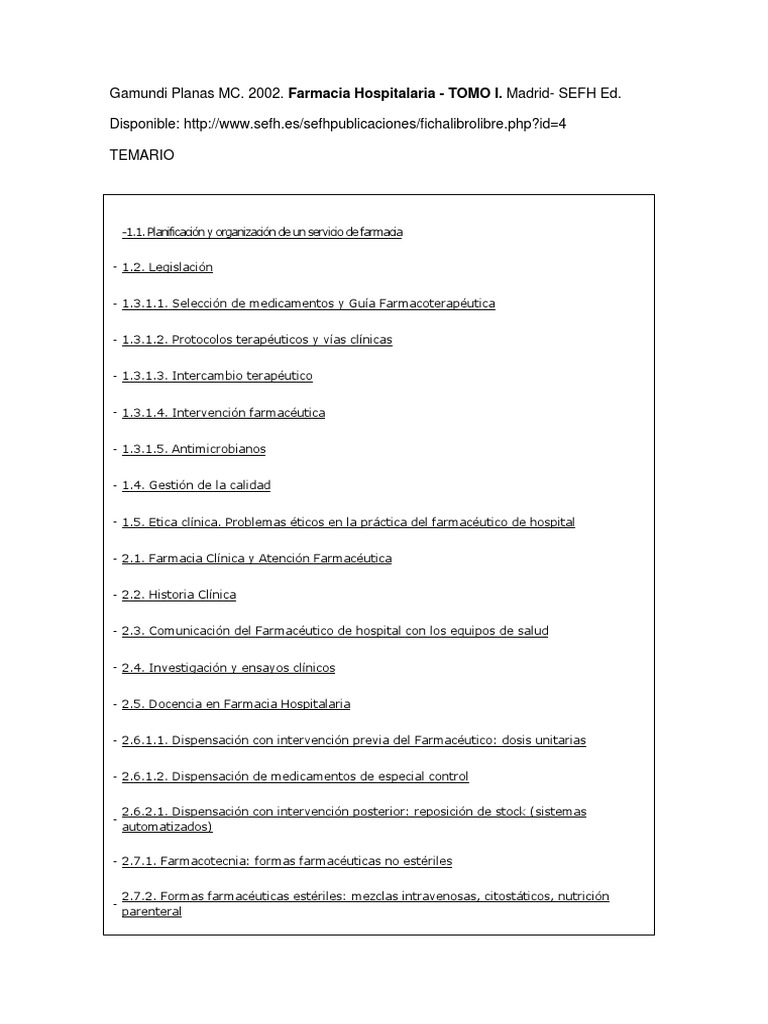 Guía Completa de Farmacia Hospitalaria | PDF