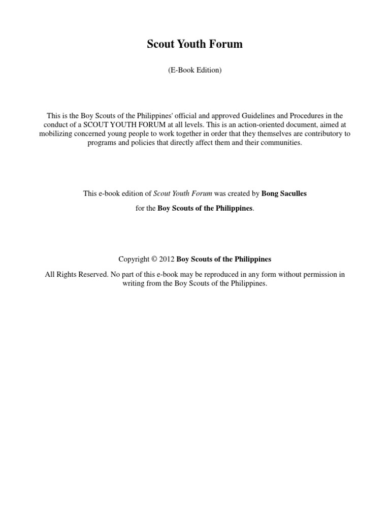 Scout Youth Forum | PDF | Tablet Computer | Scouting