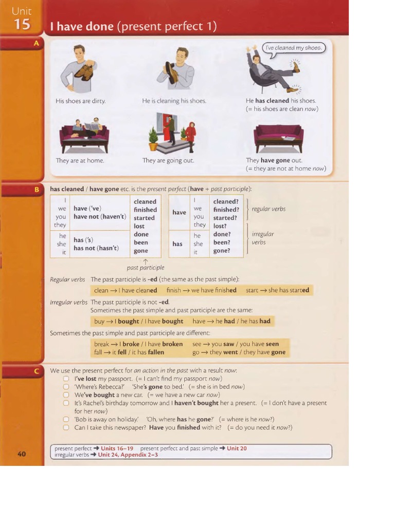 PRESENT PERFECT BOOK EXERCISES (1) | PDF