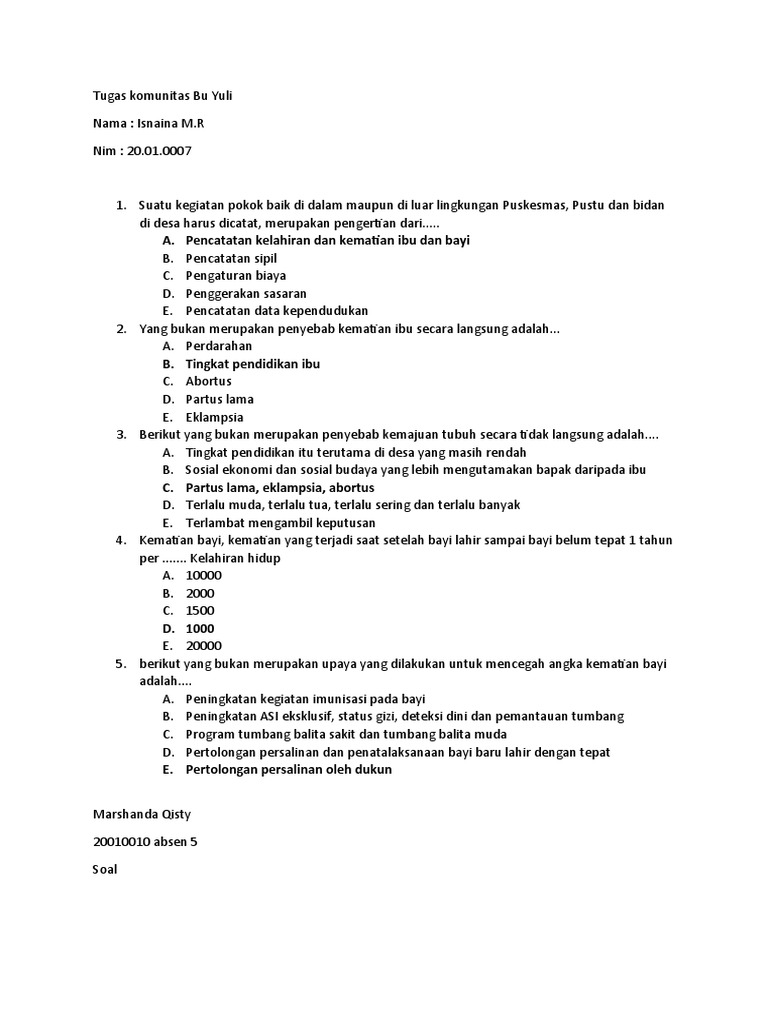 Soal Komunitas Bu Yuli | PDF