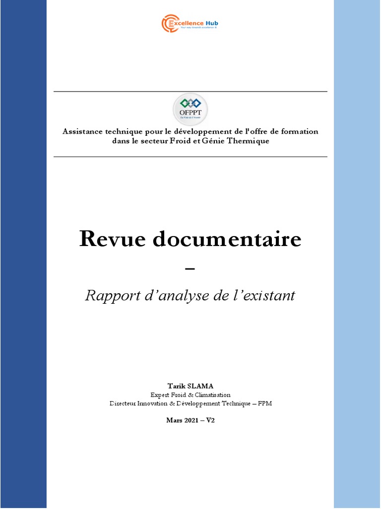 Rapport EH OFPPT Revue Documentaire V1 | PDF | Climatisation | Réfrigérateur