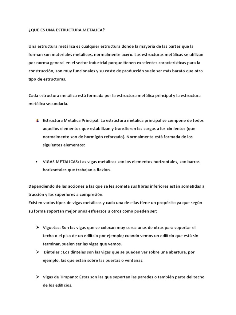 Definición y Tipos de Estructuras Metálicas | PDF | Fundación ...