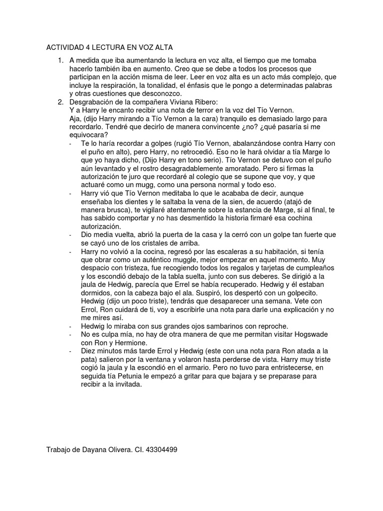 Actividad 4 Lectura en Voz Alta | PDF