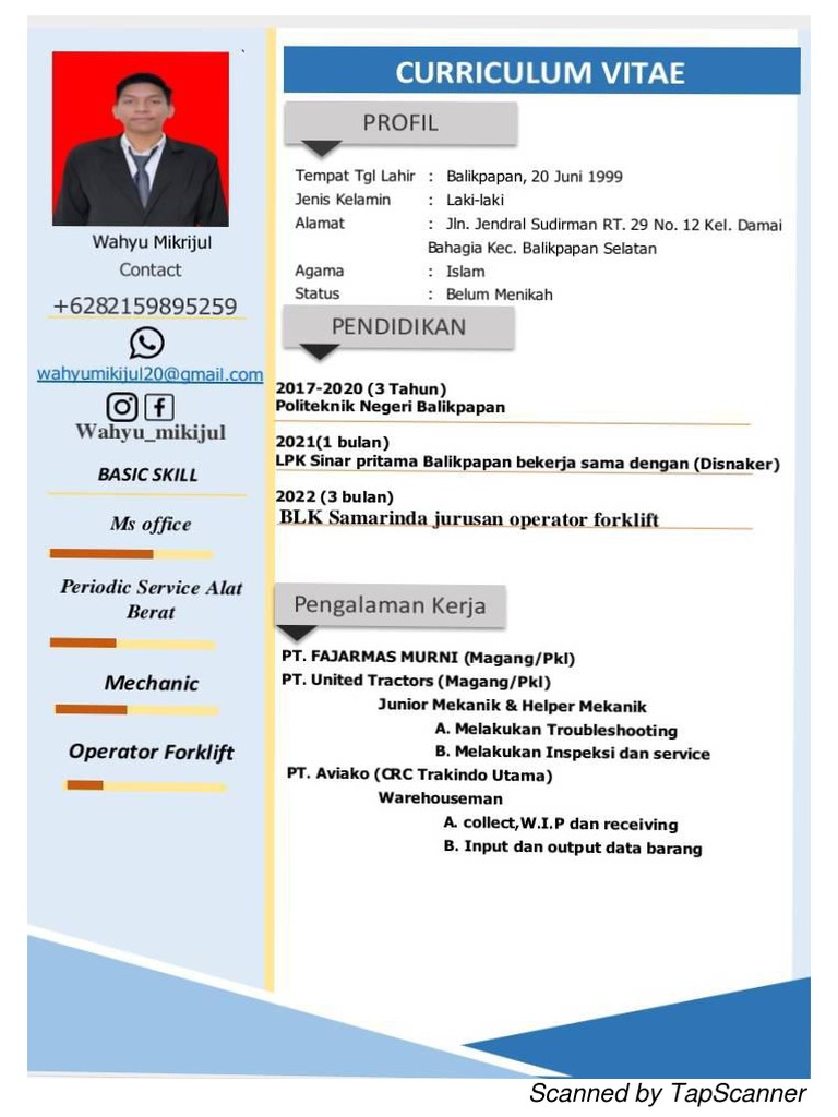 CV Wahyu Mikrijull 2022 | PDF