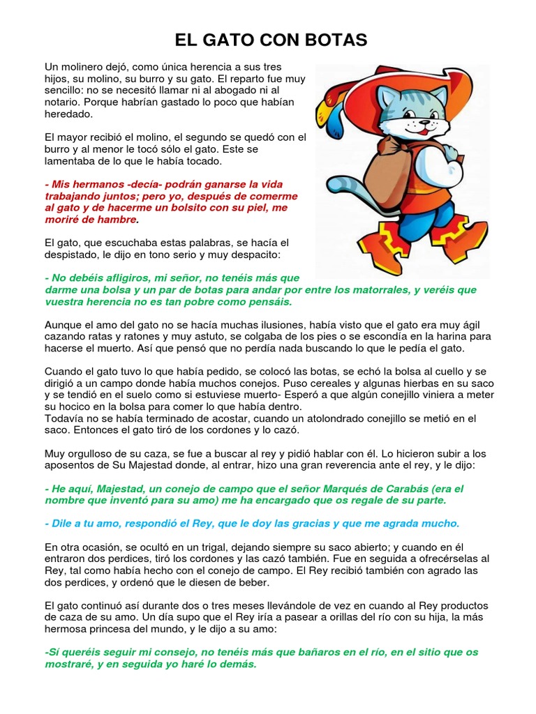 El Gato Con Botas | PDF | Gatos