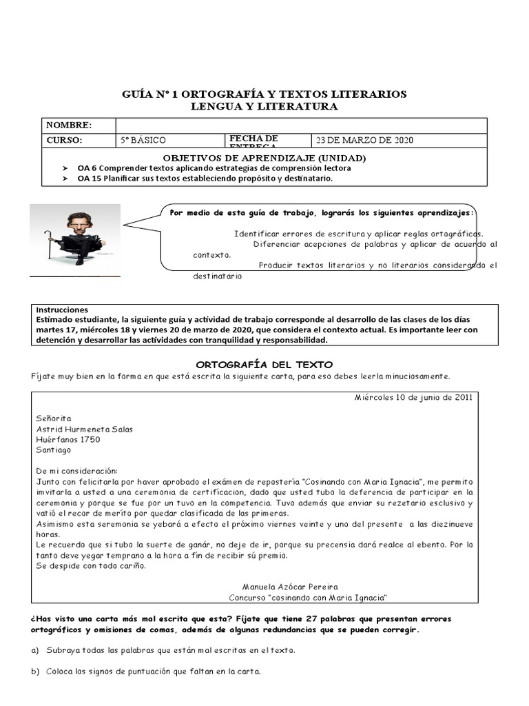 Guía de Ortografía y Producción Textual | PDF | Estudios de idiomas ...