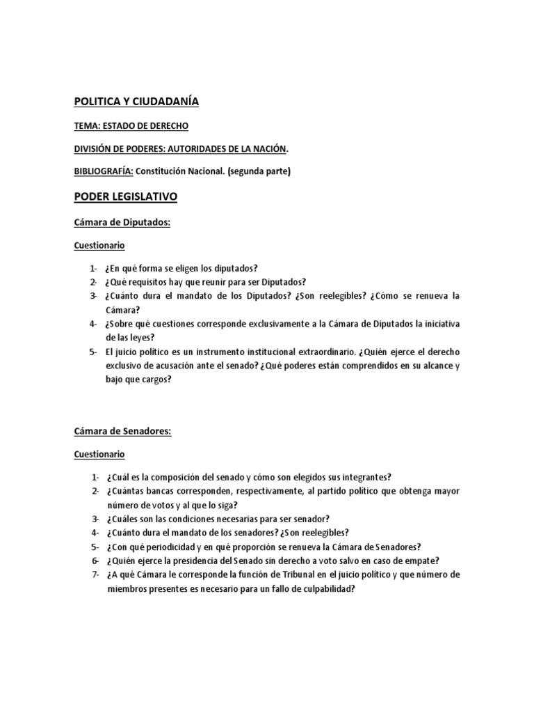 División De Poderes Pdf Legislador El Proceso De Destitución