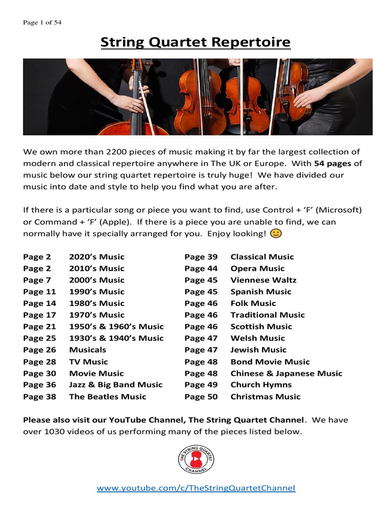 String Quartet | PDF | The Beatles | Michael Jackson