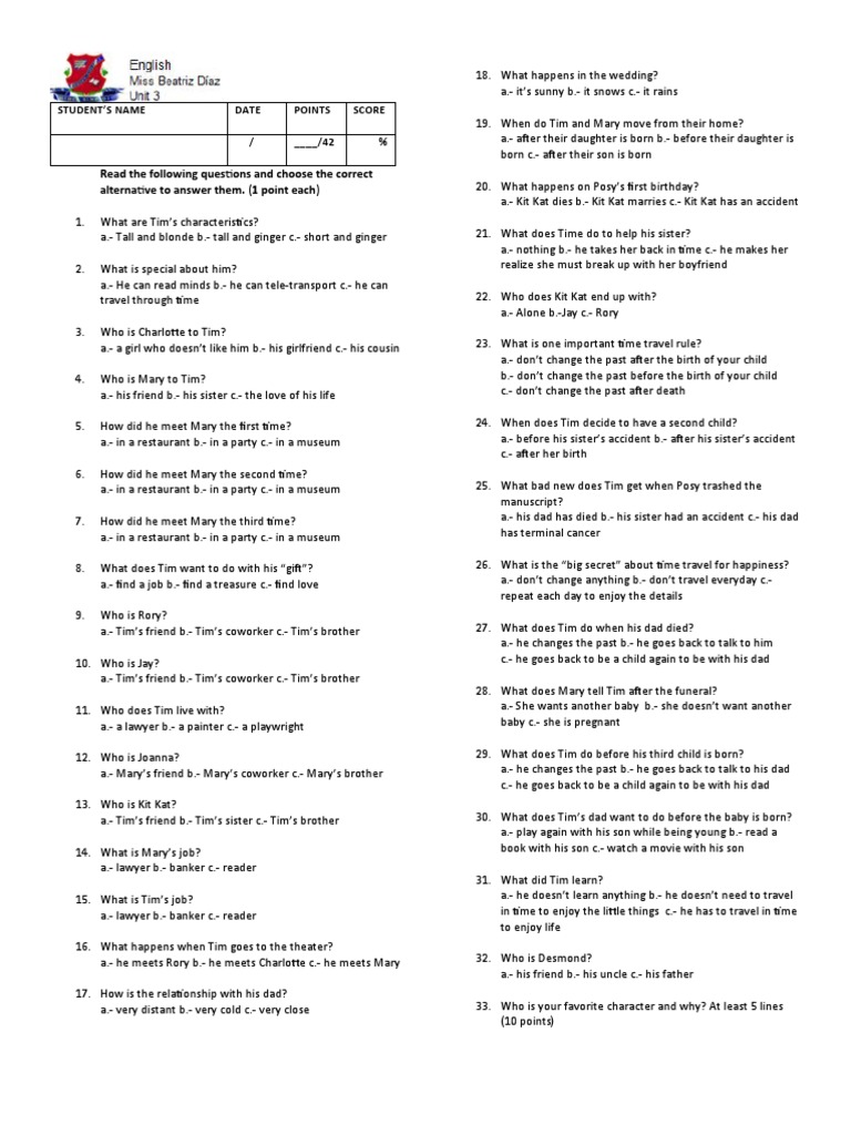 Film Test About Time | PDF