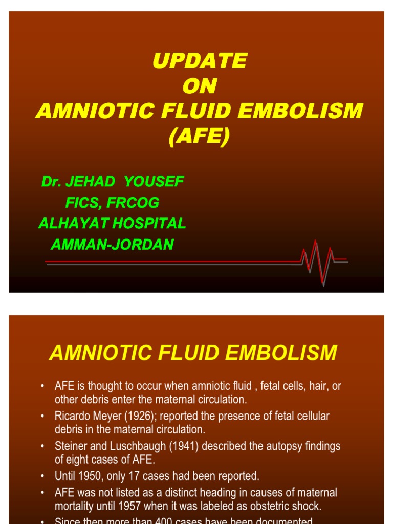 Amniotic Fluid Embolism | Childbirth | Blood Pressure