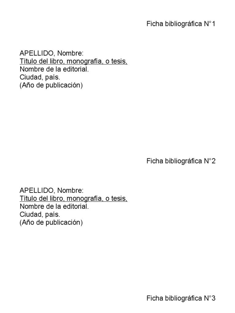 Formato de Ficha Bibliografica | PDF