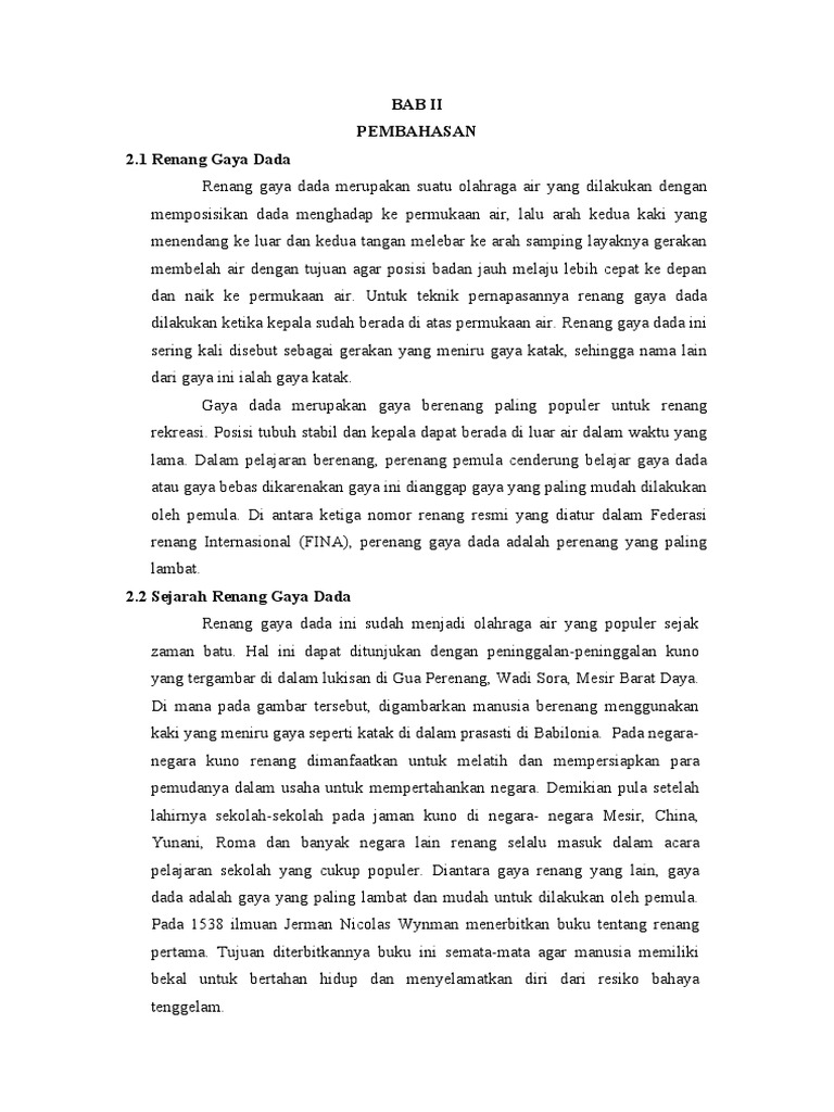 Renang Gaya Dada | PDF