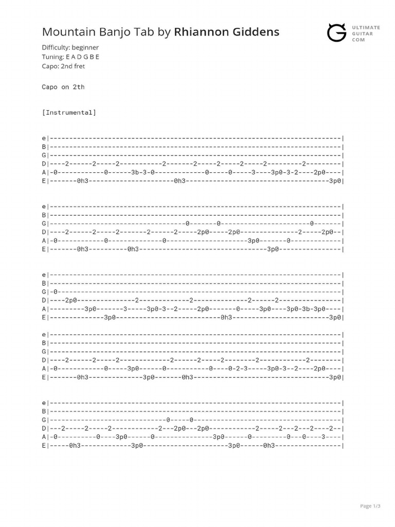 Mountain Banjo Tab | PDF