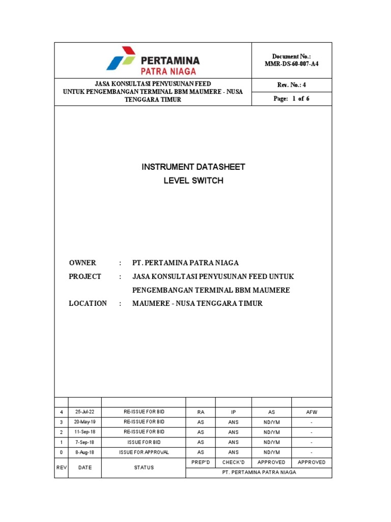 DS For Level Switch | PDF | Pipe (Fluid Conveyance) | Mechanical Engineering