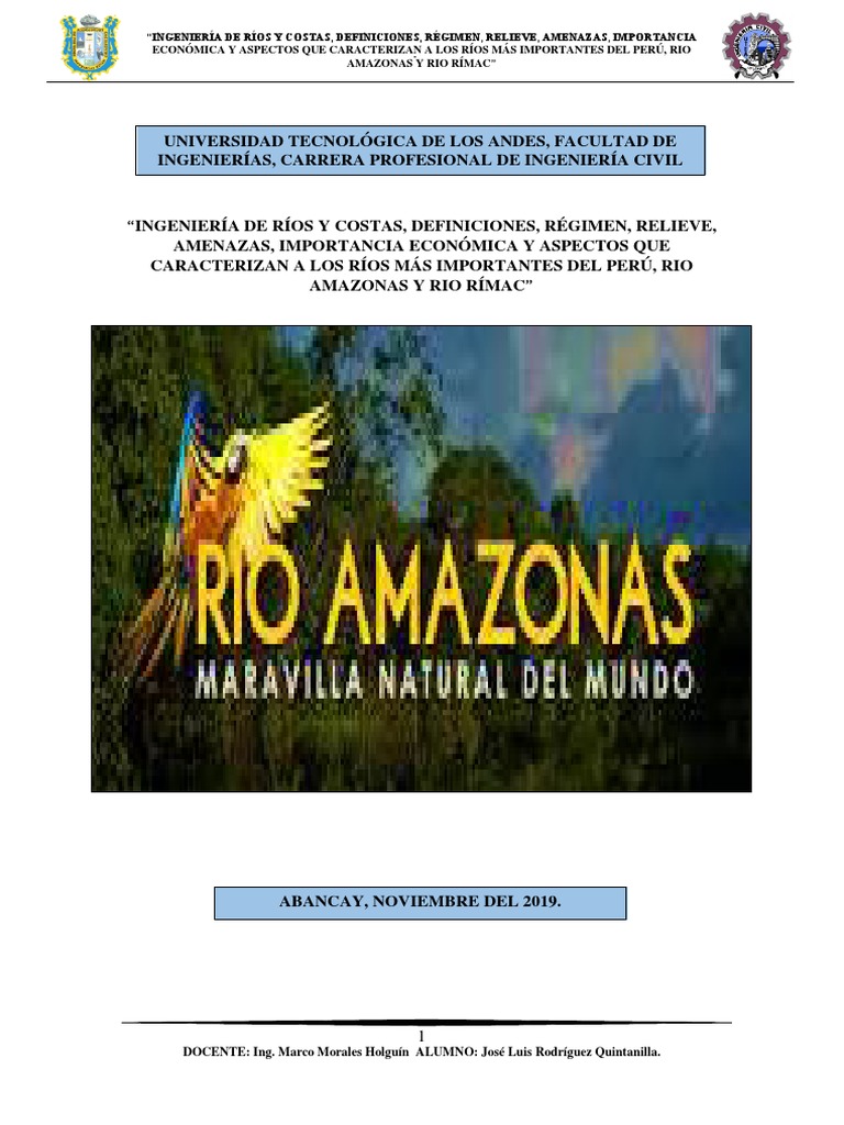 Rio Amazonas y Rio Rimac Hidrologia | PDF | río Amazonas | Río