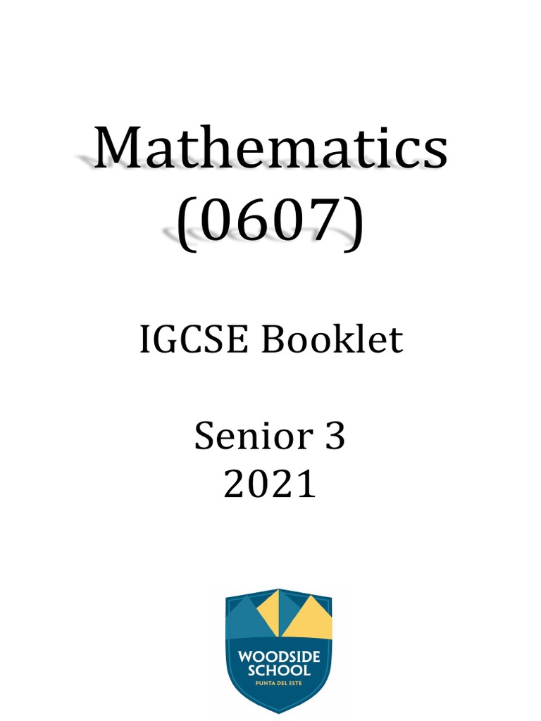 Booklet Senior 3 0607 | PDF | Area | Volume