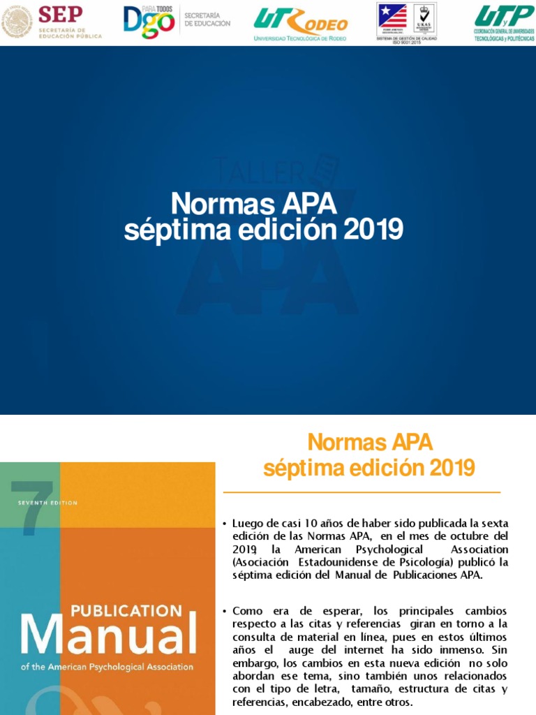 Guía Rápida de Normas APA 7ª Ed. | PDF | Estilo apa | Publicación