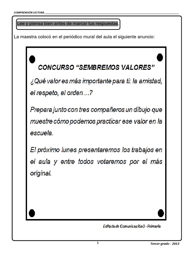 Comprensión lectora: Evaluando la comprensión de textos a través de ...