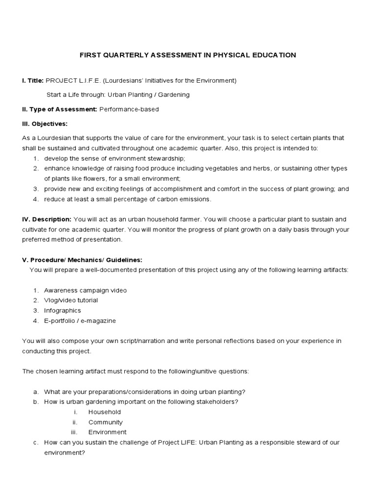 Grade 9 PE - PBA | PDF | Plants | Soil