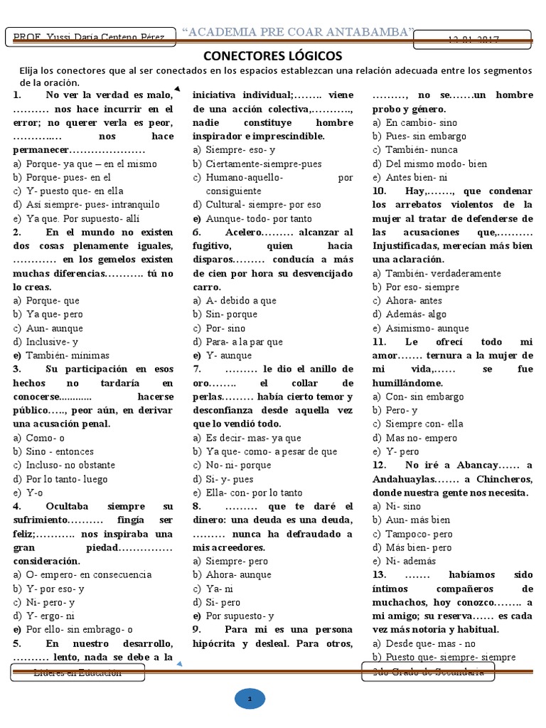 Conectores Lógicos | PDF