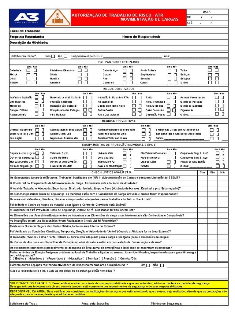 ATR Movimentação de Cargas | PDF | Guindaste (máquina) | Termodinâmica