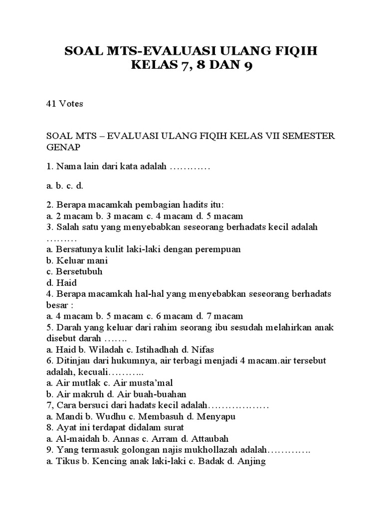 Soal MTS | PDF
