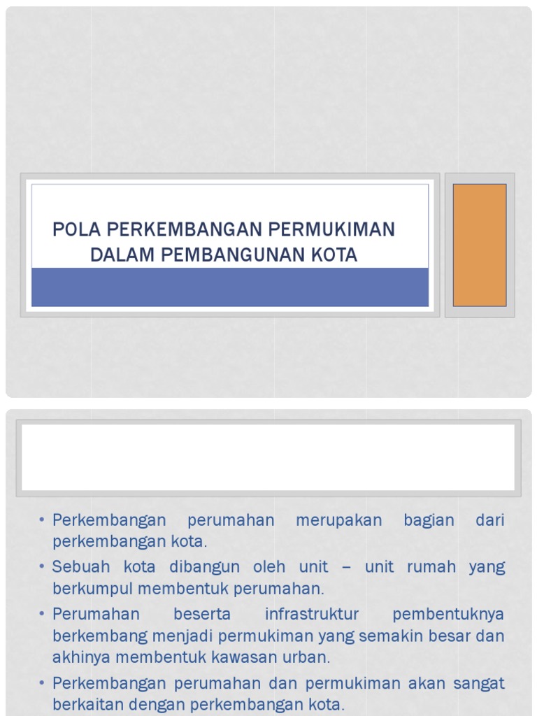 4 - Pola Perkembangan Permukiman Dalam Pembangunan Kota | PDF