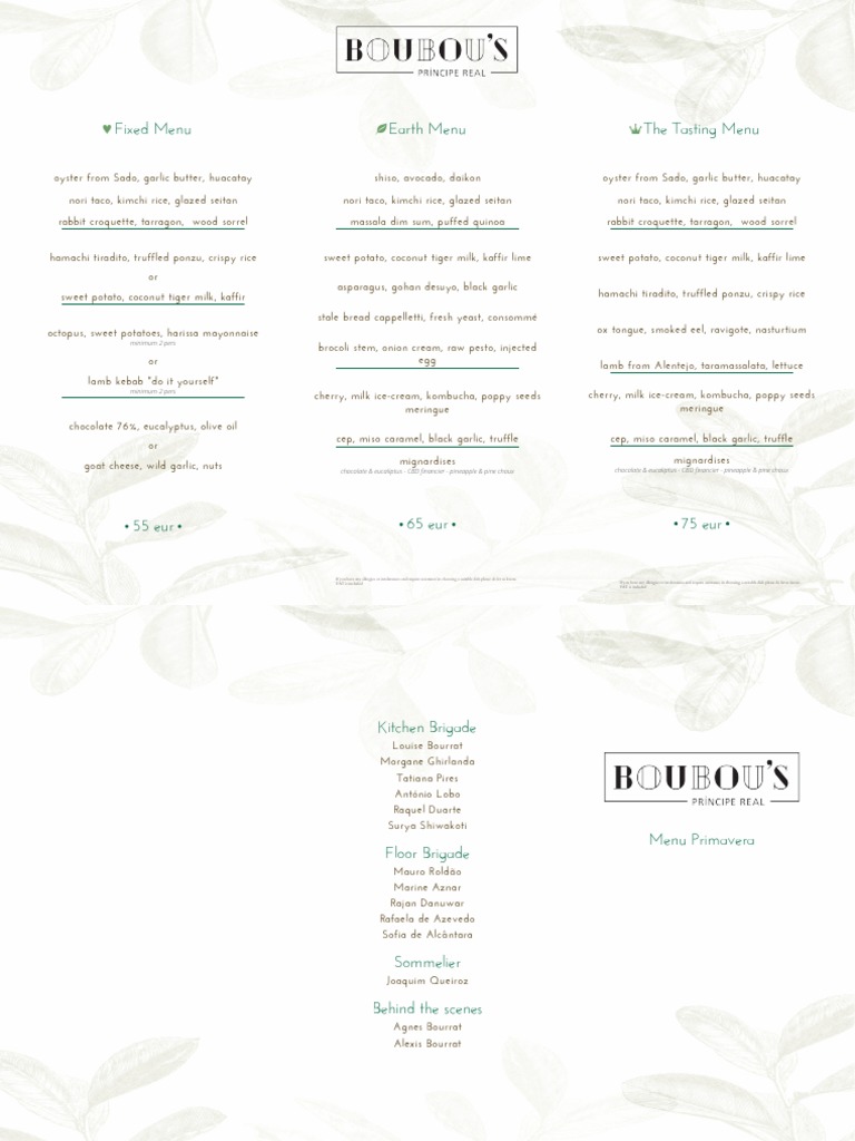 Boubou Menu | PDF | Foods | Food Ingredients