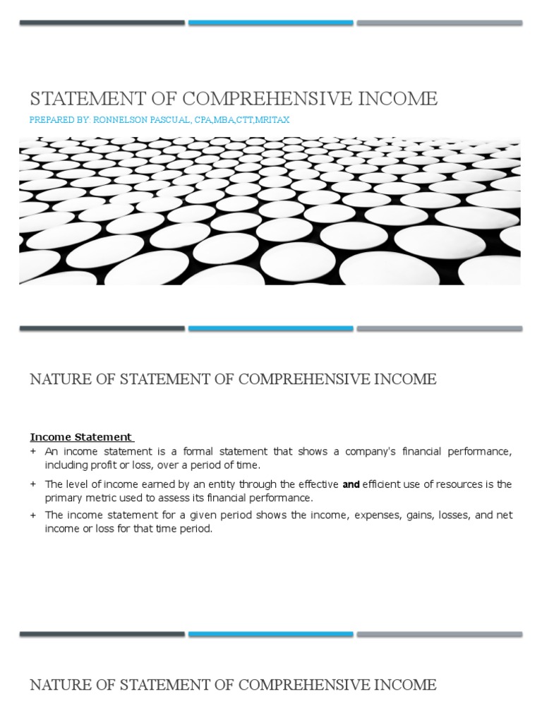 Statement of Comprehensive Income | PDF | Income | Income Statement