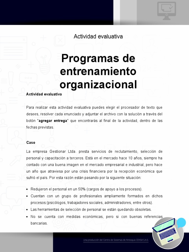 Tecnicas Entrenamiento Organizacional U3 Act Evaluativa | PDF | Business | Economias