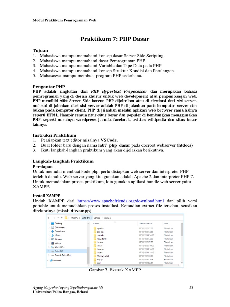 Praktikum PHP Dasar untuk Pemula | PDF