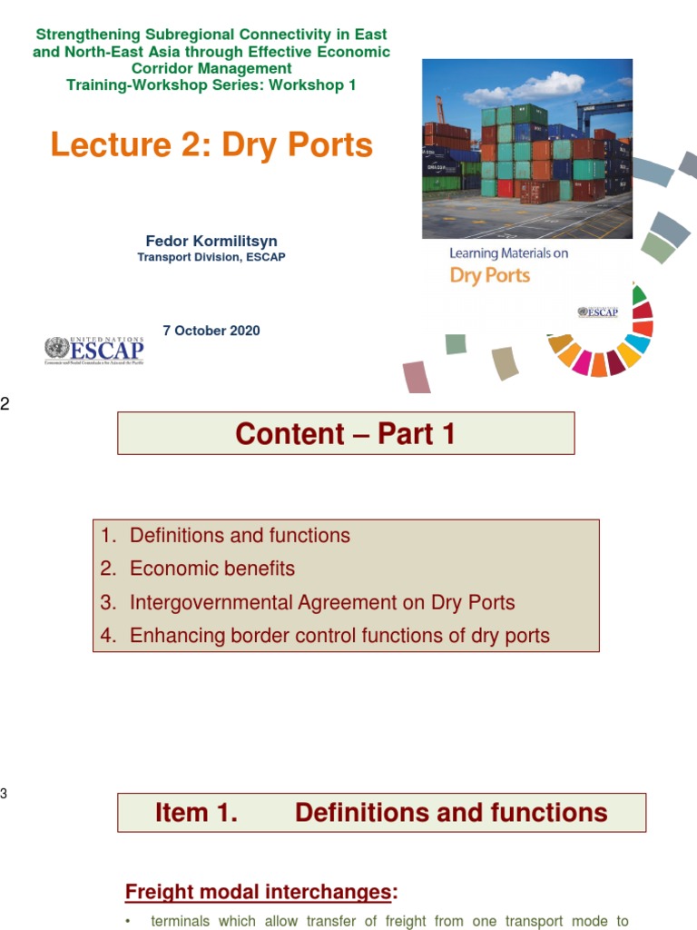 Presentation - Dry Ports 1-1 Revised | PDF | Containerization | Cargo