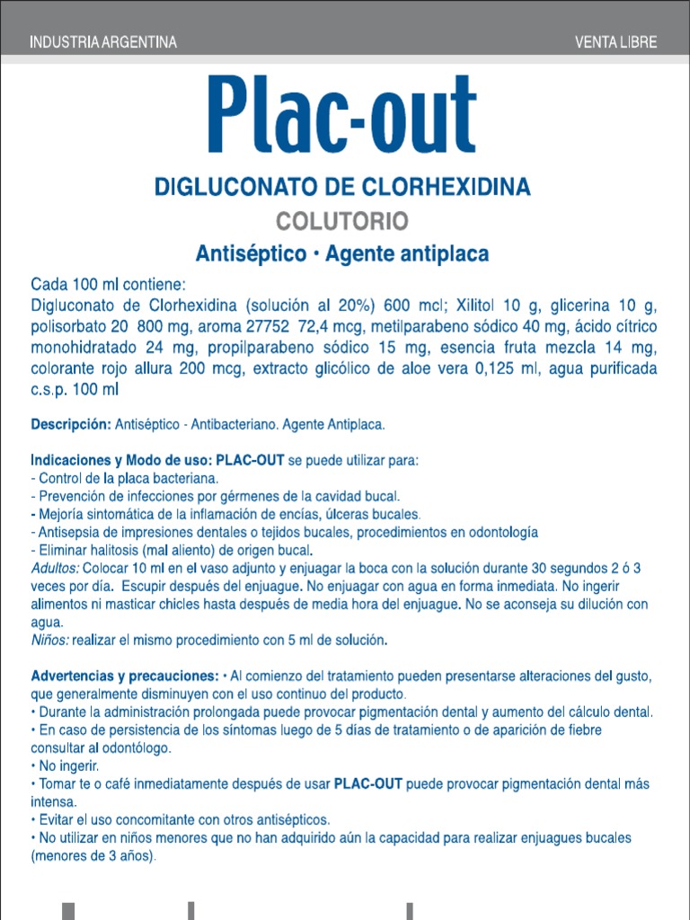 PLAC OUT SA35-40 (Prospecto Colutorio) PRW | PDF