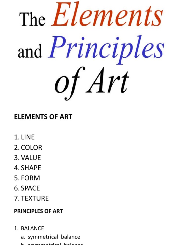 Elements and Principles of Arts | PDF