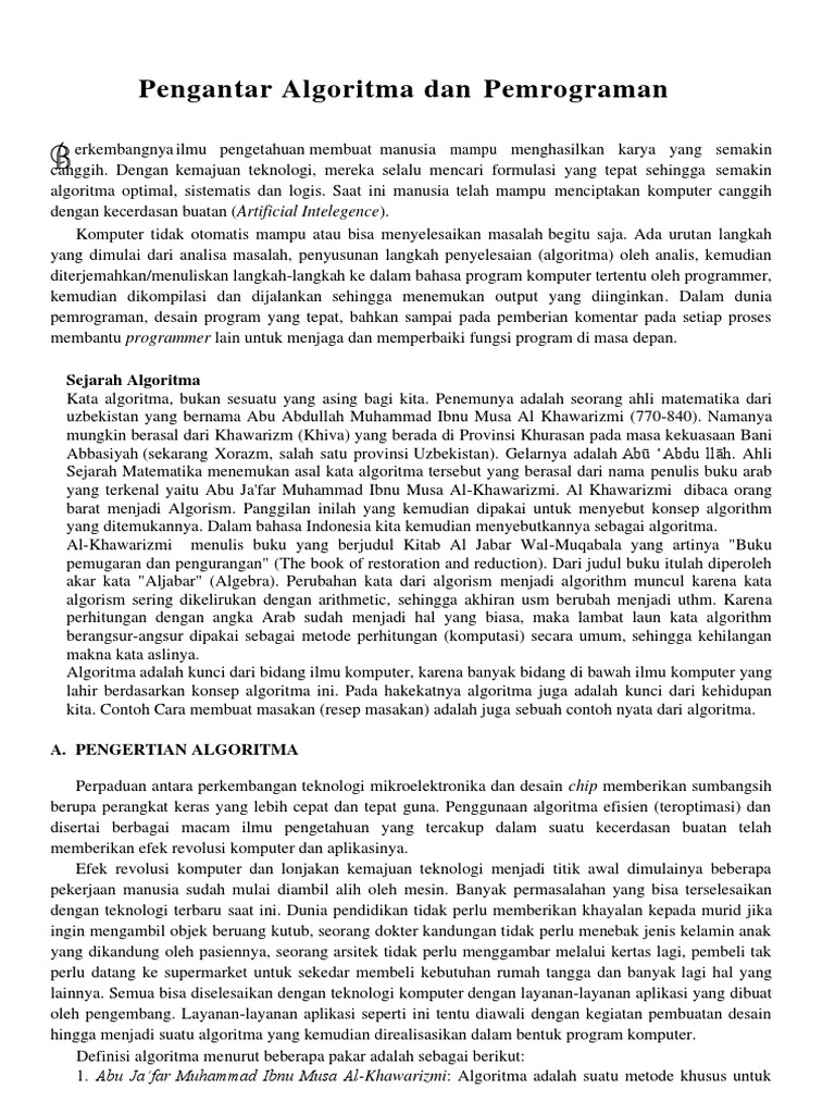 Pengantar Algoritma dan Pemrograman | PDF | Seni | Teknologi & Rekayasa