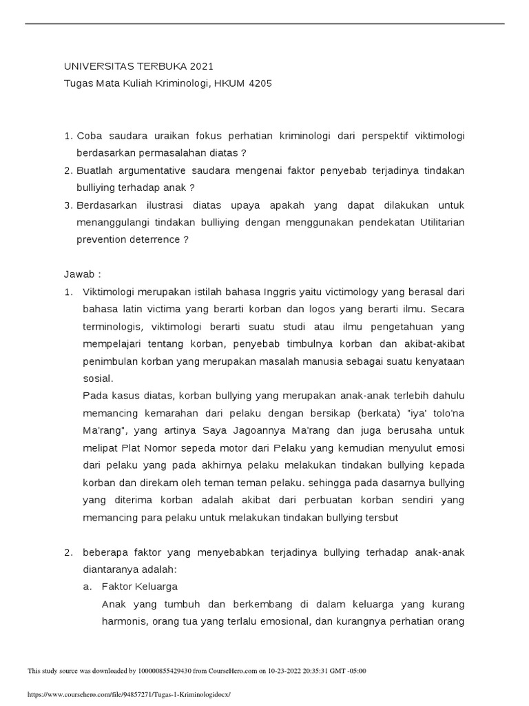 Faktor Penyebab dan Pencegahan Bullying | PDF | Ilmu Sosial | Sains ...