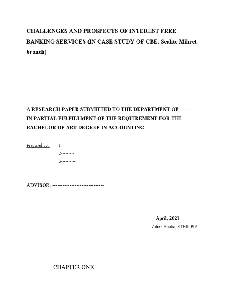 Challenges in Interest-Free Banking Ethiopia | PDF | Interest | Banks