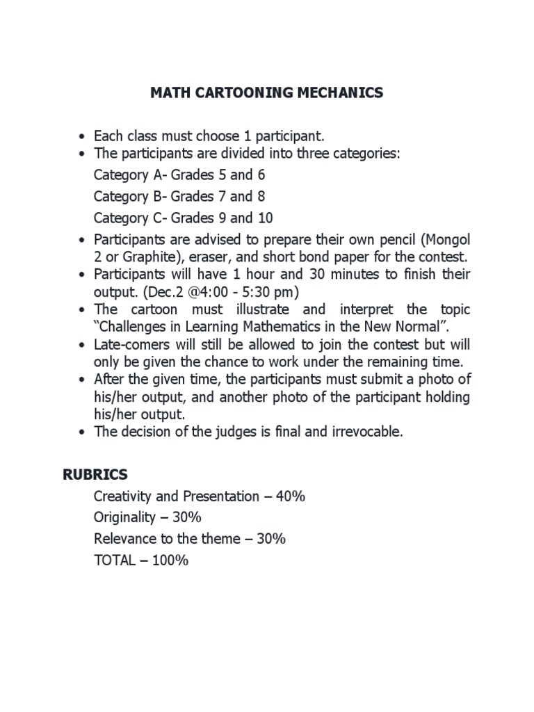 Math Cartooning Mechanics | PDF