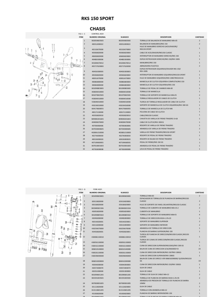 Rks 150 Sport Chasis | PDF | Arandela (Hardware) | Eje