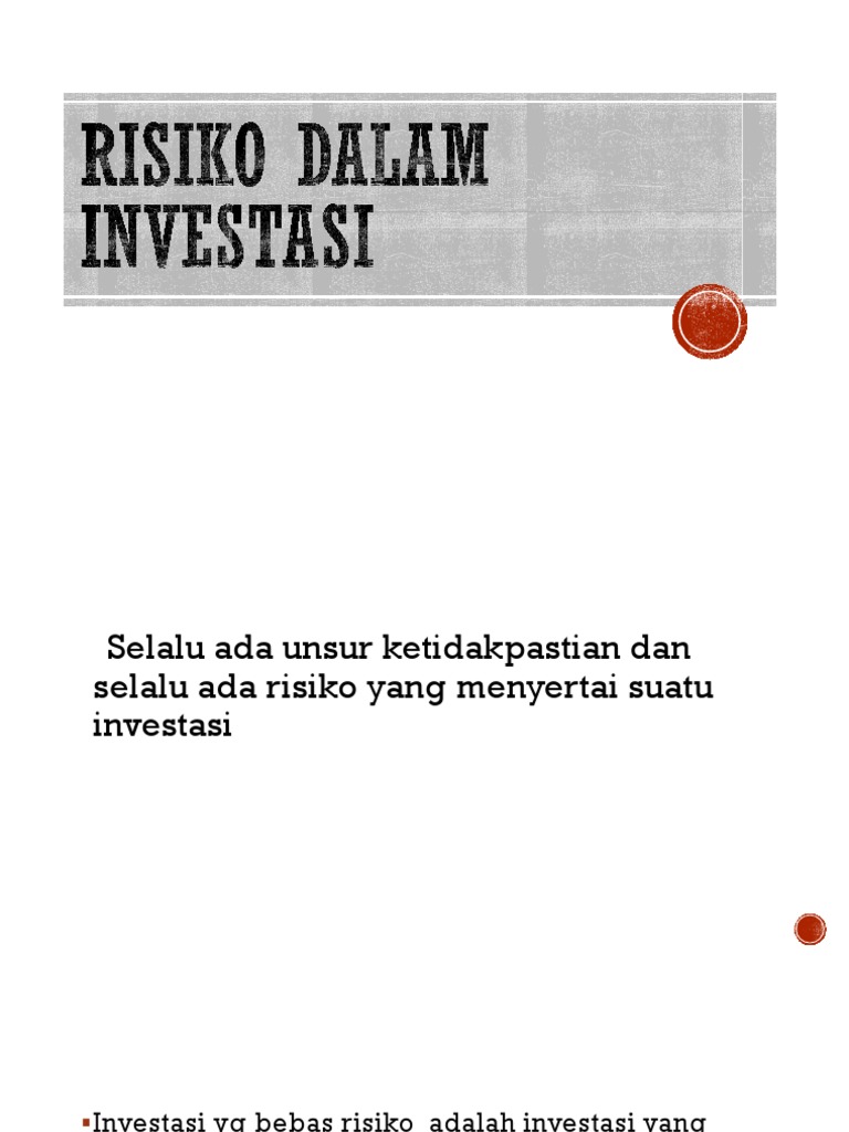 7c. Risiko Dalam Investasi | PDF